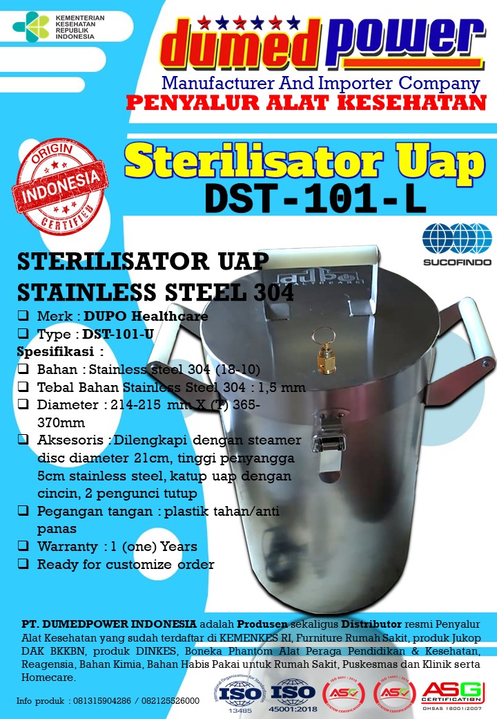 Sterilisator Uap & Sterilisator Listrik Stainless Steel “DUMEDPOWER ...