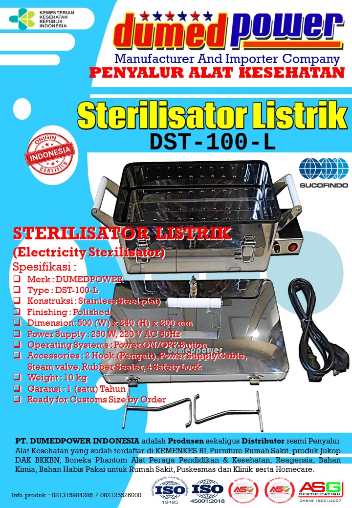 Sterilisator Uap & Sterilisator Listrik Stainless Steel “DUMEDPOWER ...